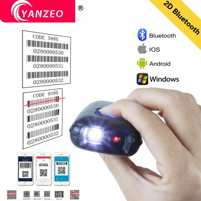 P1620 Pocket Wireless Bluetooth Barcode Scanner Portable Reader Red ...