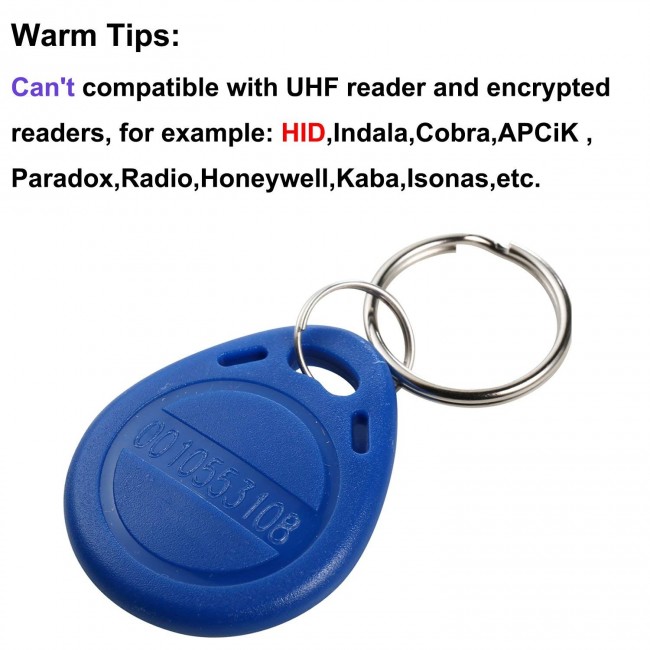 Proximity 125KHz RFID EM-ID Card Tag Token Keyfob Read Only Color Blue ...